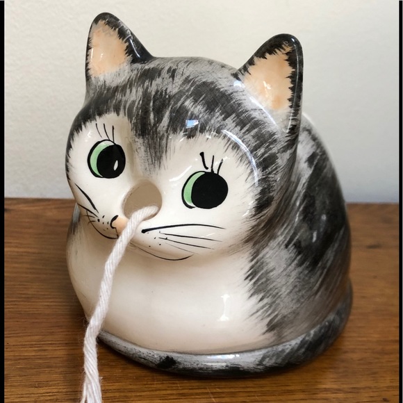 Cat String Holder | Accents | Vintage Cat String Holder Devon England ...